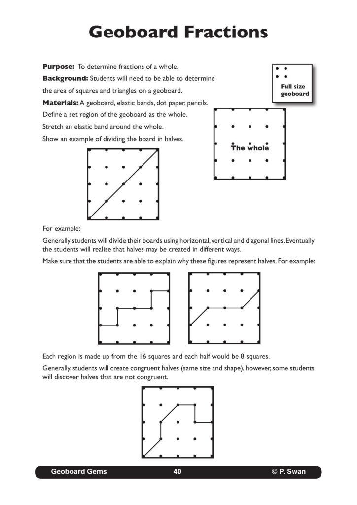 Geoboard Gems | Dr Paul Swan