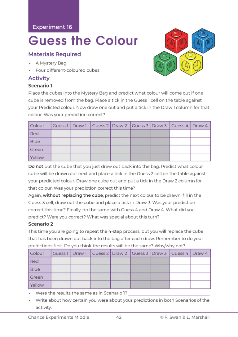 Probability Chance Experiments - Middle Primary | Dr Paul Swan