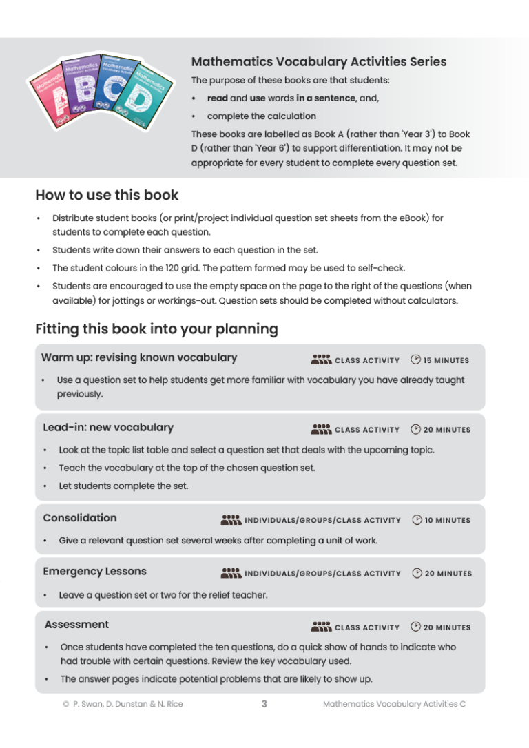 Mathematics Vocabulary Activities Year 5 | Dr Paul Swan