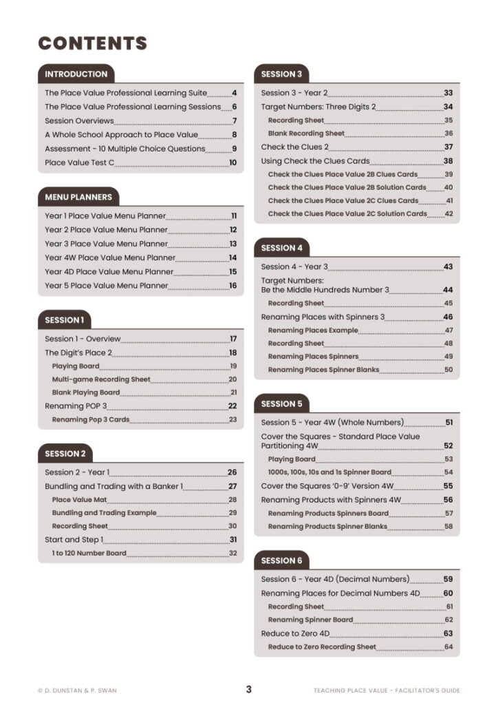 Teaching Place Value Facilitators Guide | Dr Paul Swan