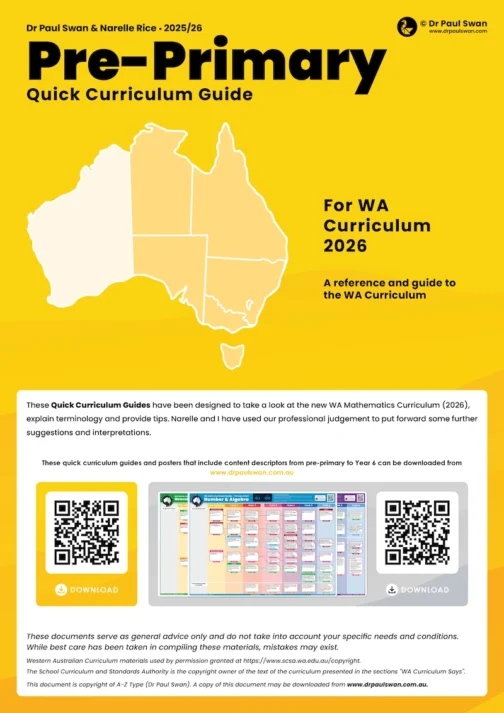 WA Quick Curriculum Guide Book - Pre-Primary | Dr Paul Swan
