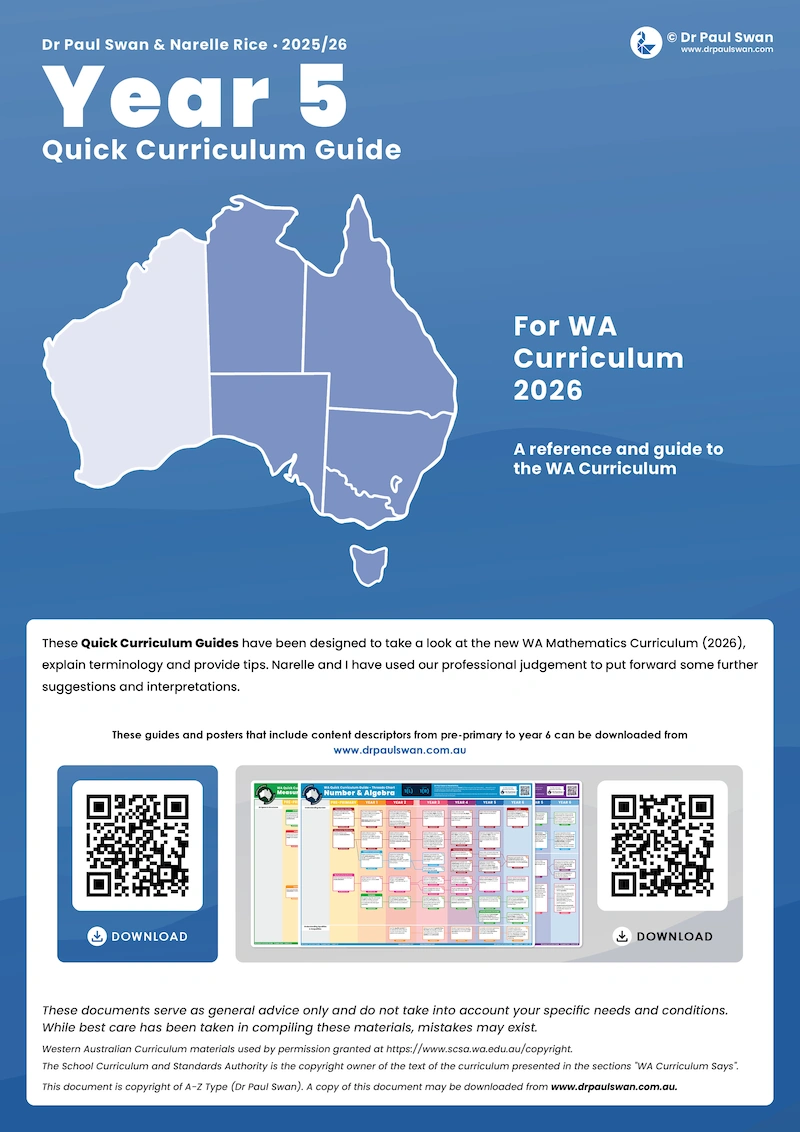 WA Quick Curriculum Guide Book - Year 5 | Dr Paul Swan