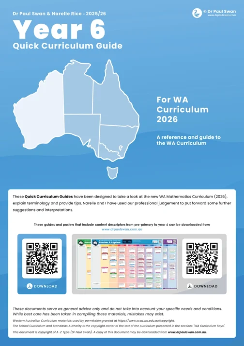 WA Quick Curriculum Guide Book - Year 6 | Dr Paul Swan